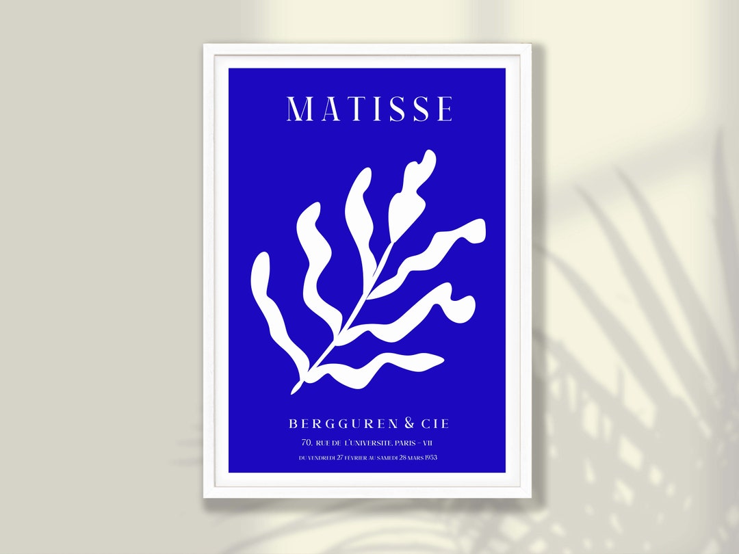 Blue Matisse Flower Art Print - Matisse Poster, Floral Wall Art ...