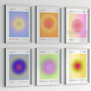 Aura Poster Set of 6 - Angel Poster, Aura Wall Art, Trendy Wall Art ...
