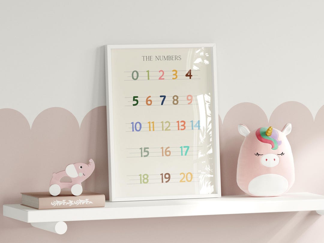 Rainbow Numbers 1-20 Poster: Educational Playroom Wall Art - Etsy