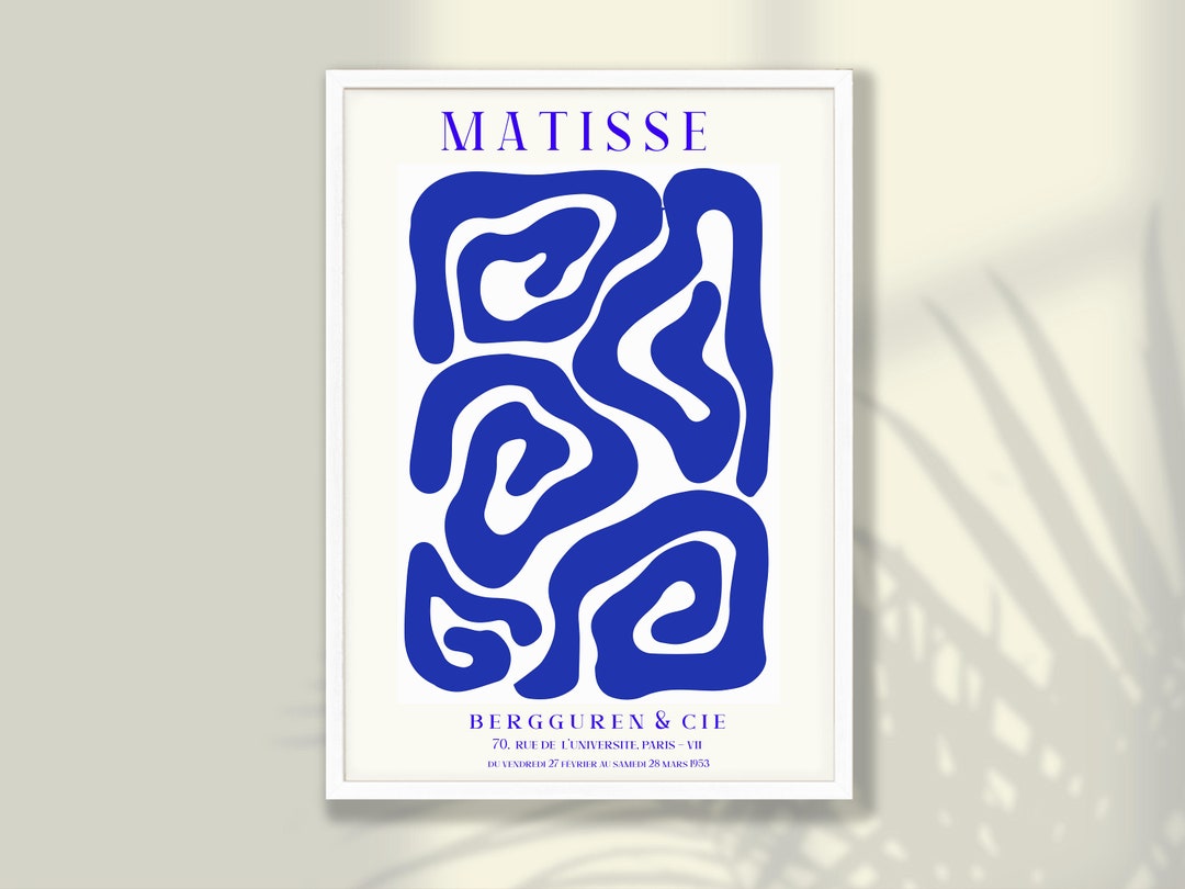Blue Matisse Art Print - Matisse Poster, Blue Abstract Print, Matisse ...
