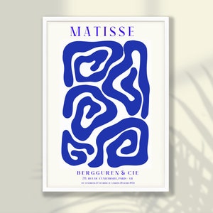 Blue Matisse Art Print - Matisse Poster, Blue Abstract Print, Matisse ...