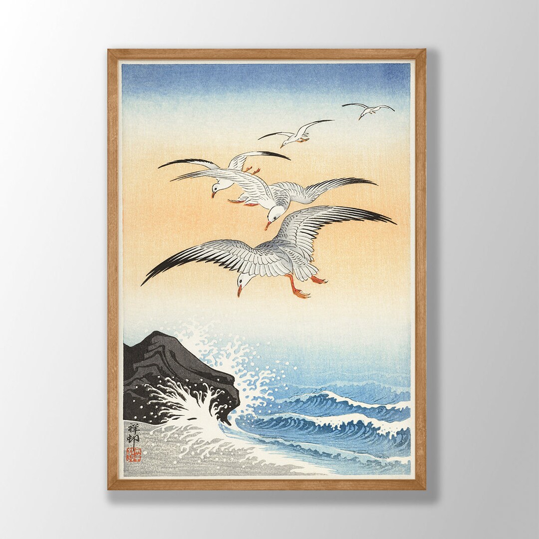 Seagull Art Print: Ohara Koson Japanese Coastal Decor - Etsy