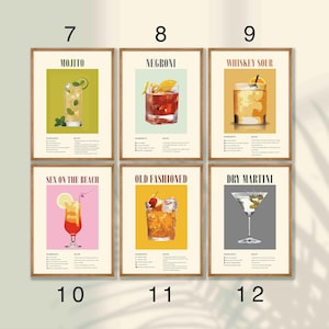 Cocktail Prints Set - Create Your Custom Set | Cocktail Poster, Bar ...