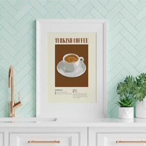 Turkish Coffee Poster - Coffee Wall Decor, Cafe Wall Decor, Turkish ...