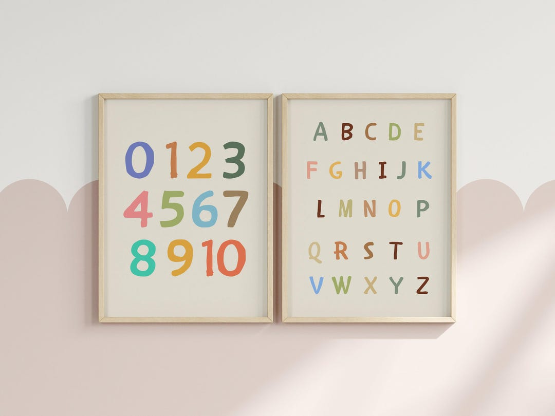 Rainbow Numbers and Alphabet Poster - Educational Print, Homeschool ...
