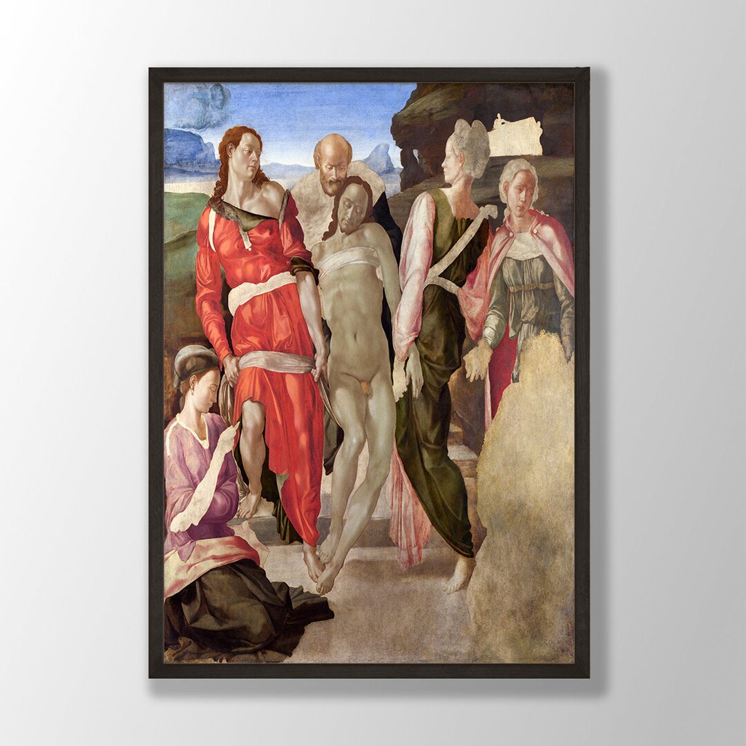 Michelangelo's the Entombment Art Print: Restored Religious Wall Art - Etsy