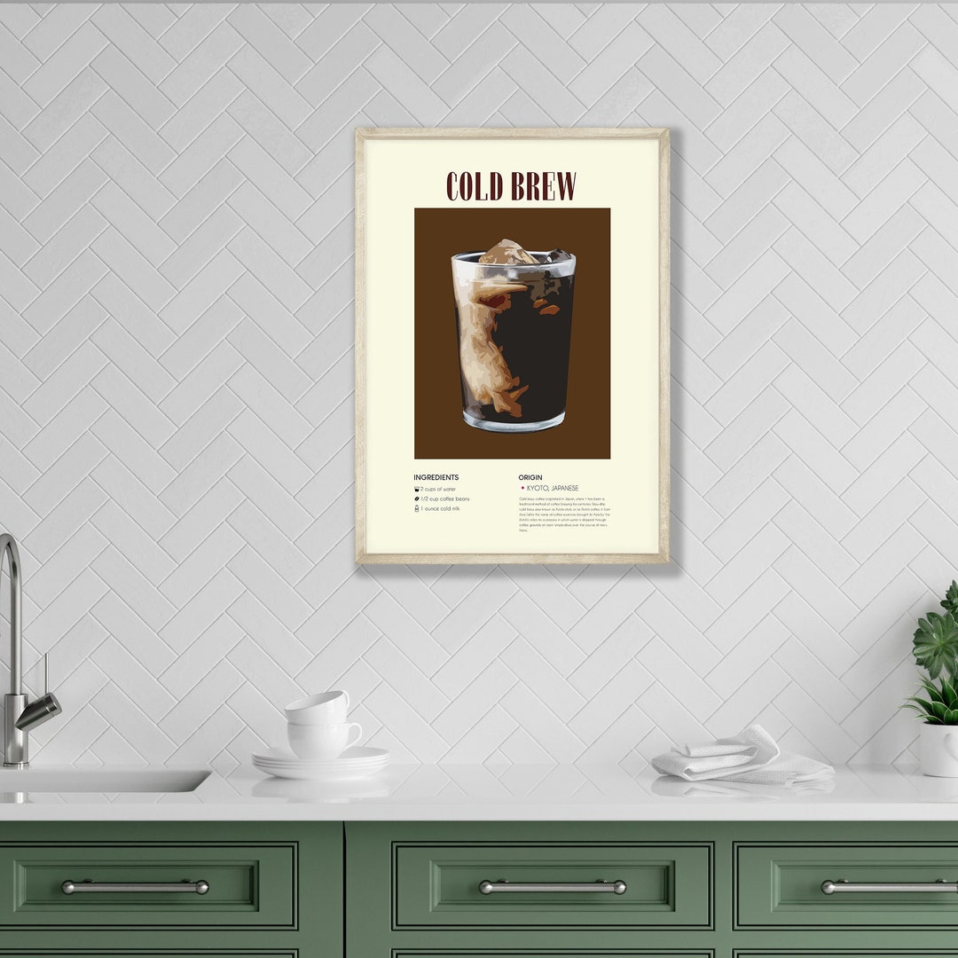 Cold Brew Poster - Coffee Poster, Coffee Wall Decor, Cafe Wall Decor ...