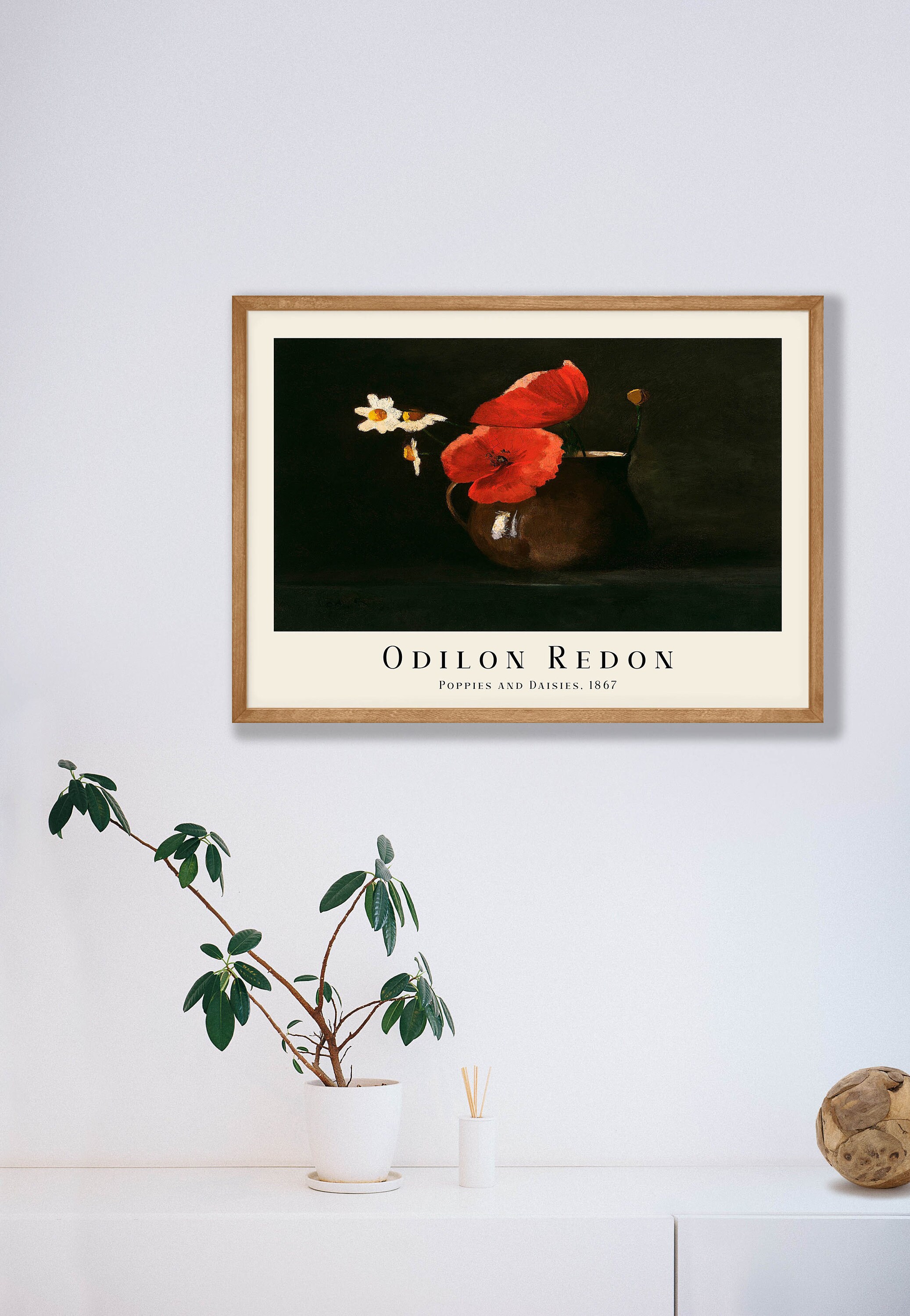 Odilon Redon Art Print: Poppies and Daisies Vintage Floral Poster - Etsy