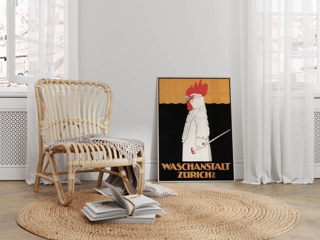 Vintage Rooster Poster - Cockerel Wall Art, Vintage Cock Print, Rooster ...