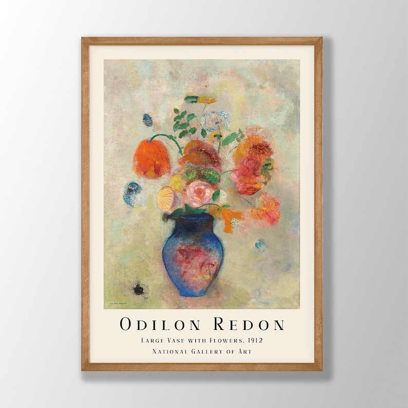 Odilon Redon Art Print Vase With Flowers Odilon Redon - Etsy