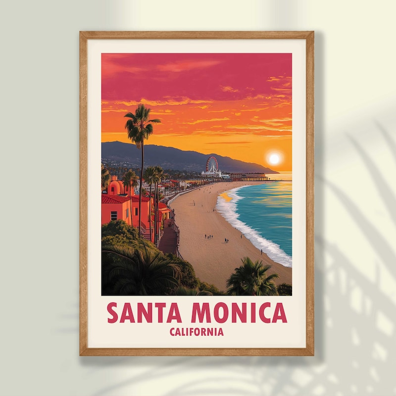 Santa Monica Poster - Etsy