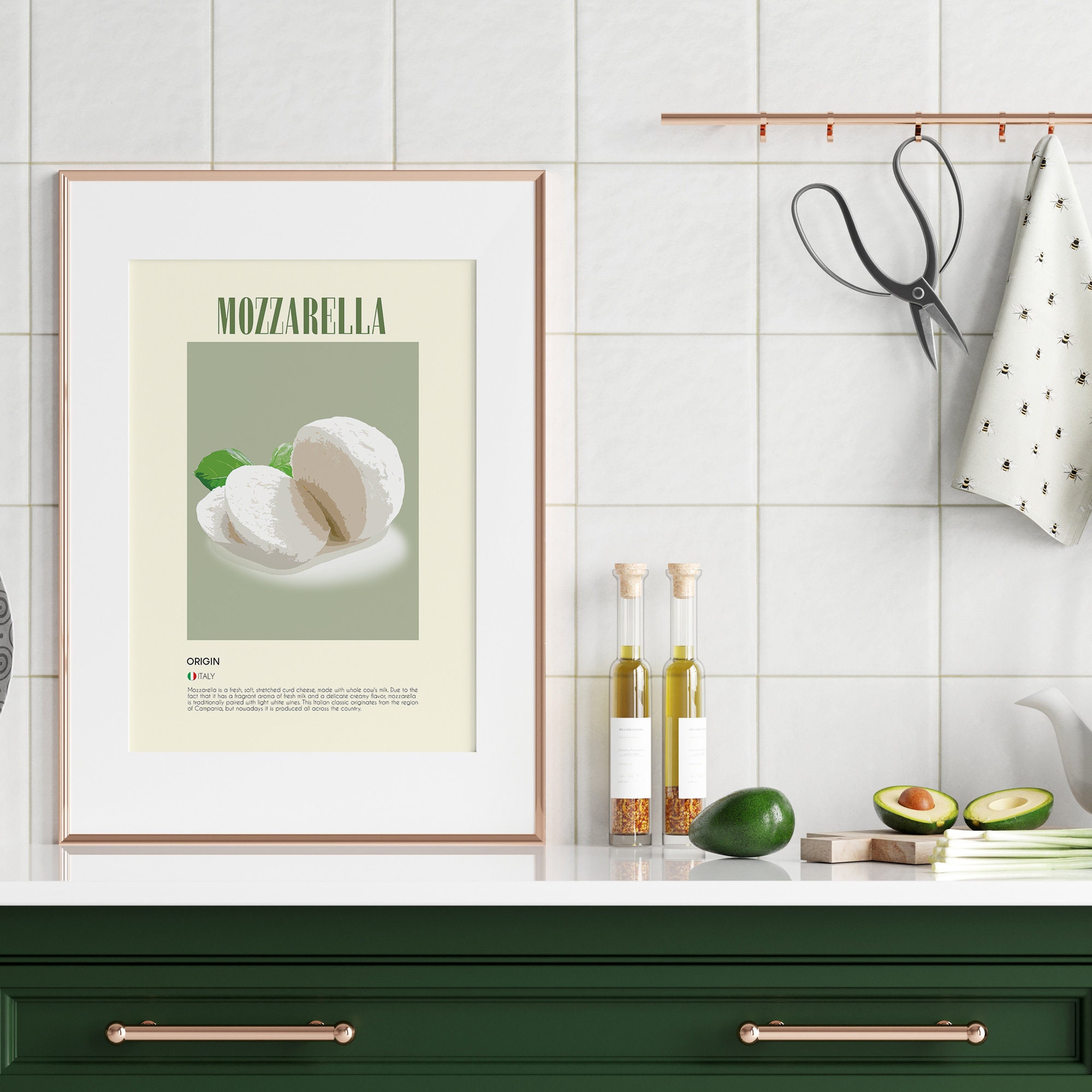 Mozzarella Cheese Illustration Poster: Vintage Kitchen Wall Art - Etsy