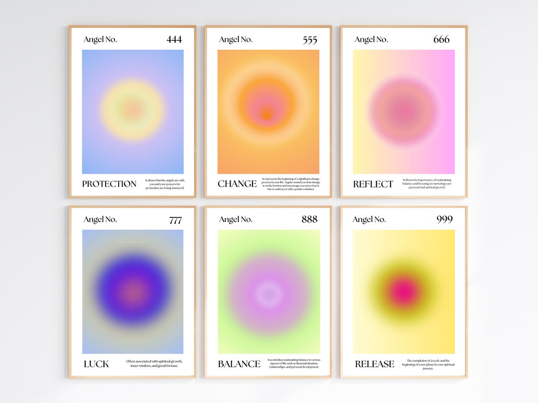Aura Poster Set of 6 - Angel Poster, Aura Wall Art, Trendy Wall Art ...