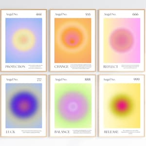 Aura Poster Set of 6 - Angel Poster, Aura Wall Art, Trendy Wall Art ...