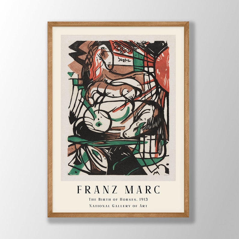 Franz Marc Art Print the Birth of Horses 1913 Franz Marc - Etsy