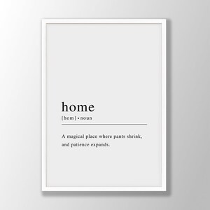 Home Definition Print Home Wall Art, Definition Wall Art, Family Wall ...