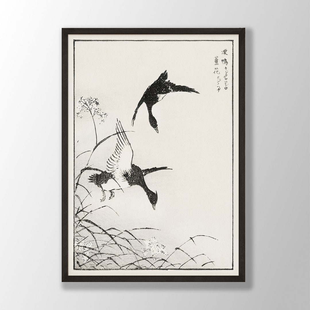 Japanese Bird Print, Bird Wall Art, Bird Art Print, Japanese Wall Print ...