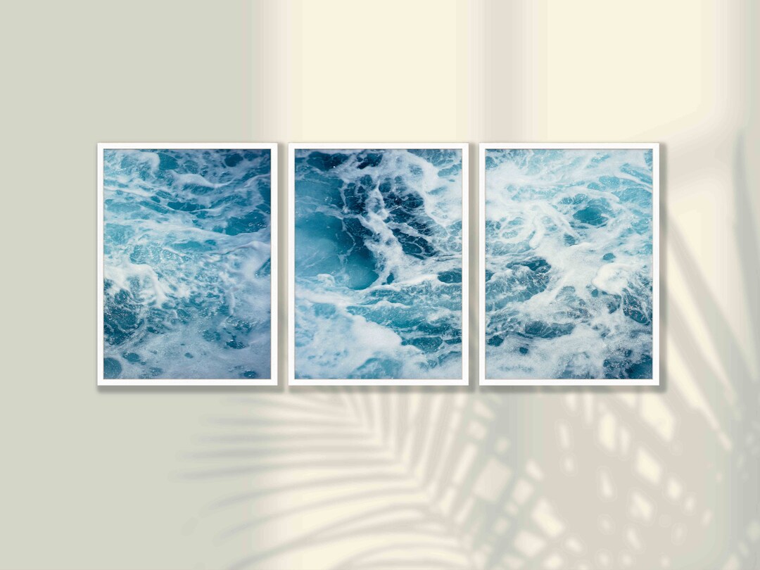 Ocean Waves Prints Set of 3 - Coastal Decor, Beach House Decor, Gallery ...