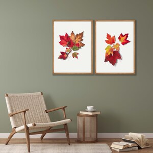 Autumn Leaves Prints Set of 2 Fall Home Decor Maple Leaf - Etsy