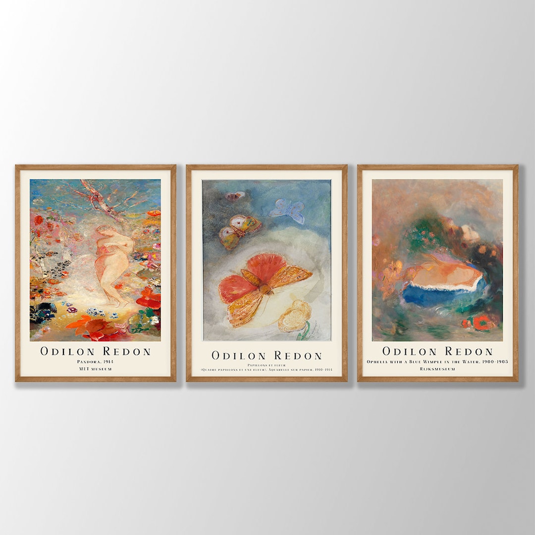 Odilon Redon Art Prints Set of 3 No3- Woman Portrait Print, Odilon ...
