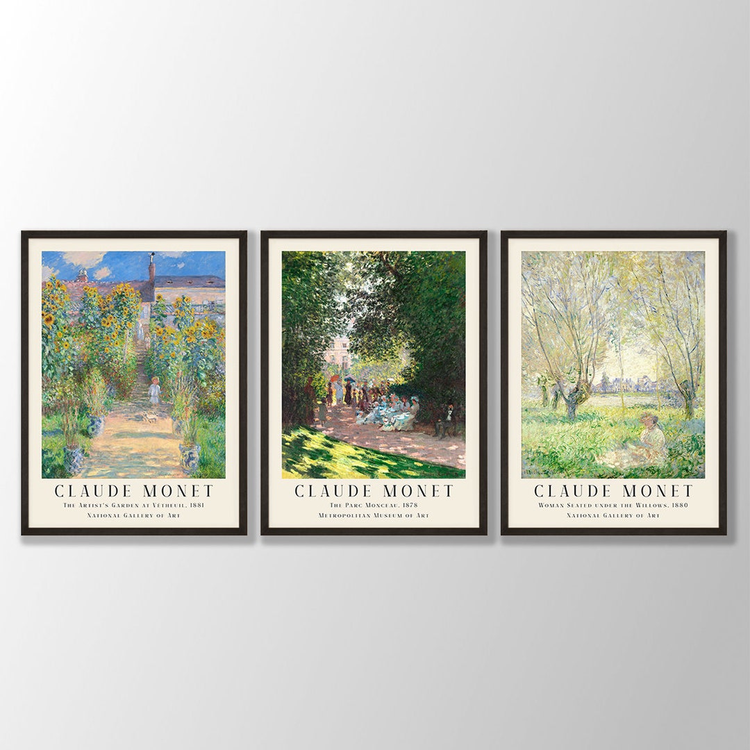 Claude Monet Drucke 3er-Set Nr. 5 Monet-Poster, Monet ...