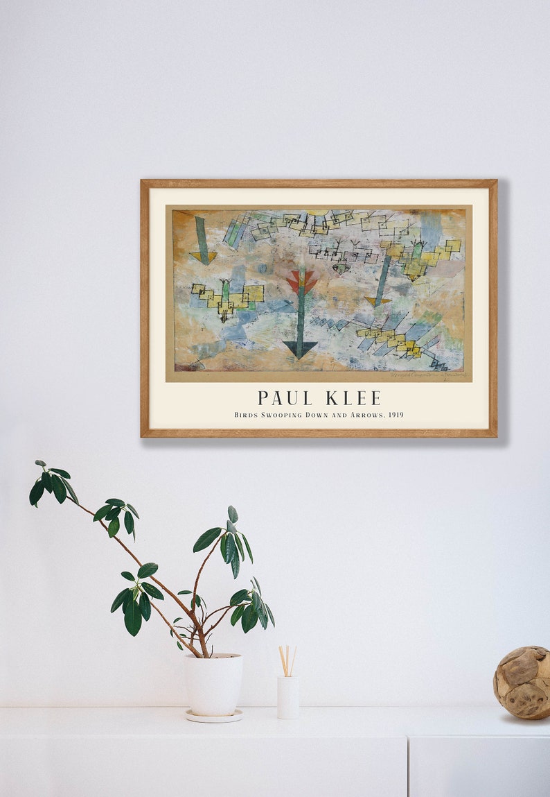 Paul Klee Art Print: Birds Swooping Down and Arrows, Abstract Wall Art ...
