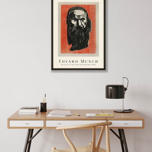 Edvard Munch Art Print: Head of an Old Man With Beard, Museum ...