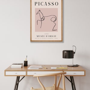 Picasso Line Art Print - Horse Print, Pablo Picasso Exhibition Poster ...