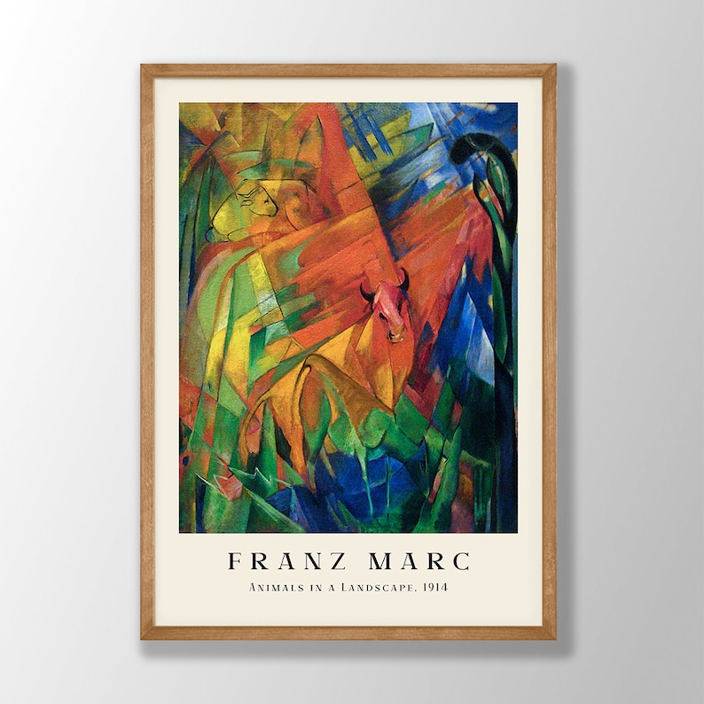 Franz Marc Art Print Animals in a Landscape 1914 Franz Marc - Etsy