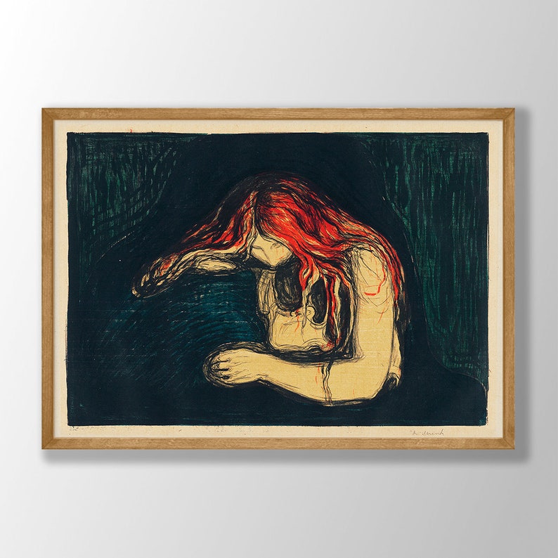 Edvard Munch Art Print the Vampire II 1895 Edvard Munch - Etsy