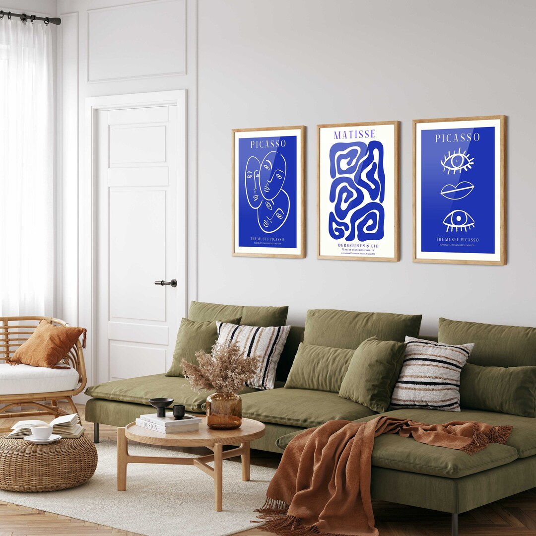 Blue Gallery Wall Art Set of 3 - Matisse Poster, Matisse Wall Art ...