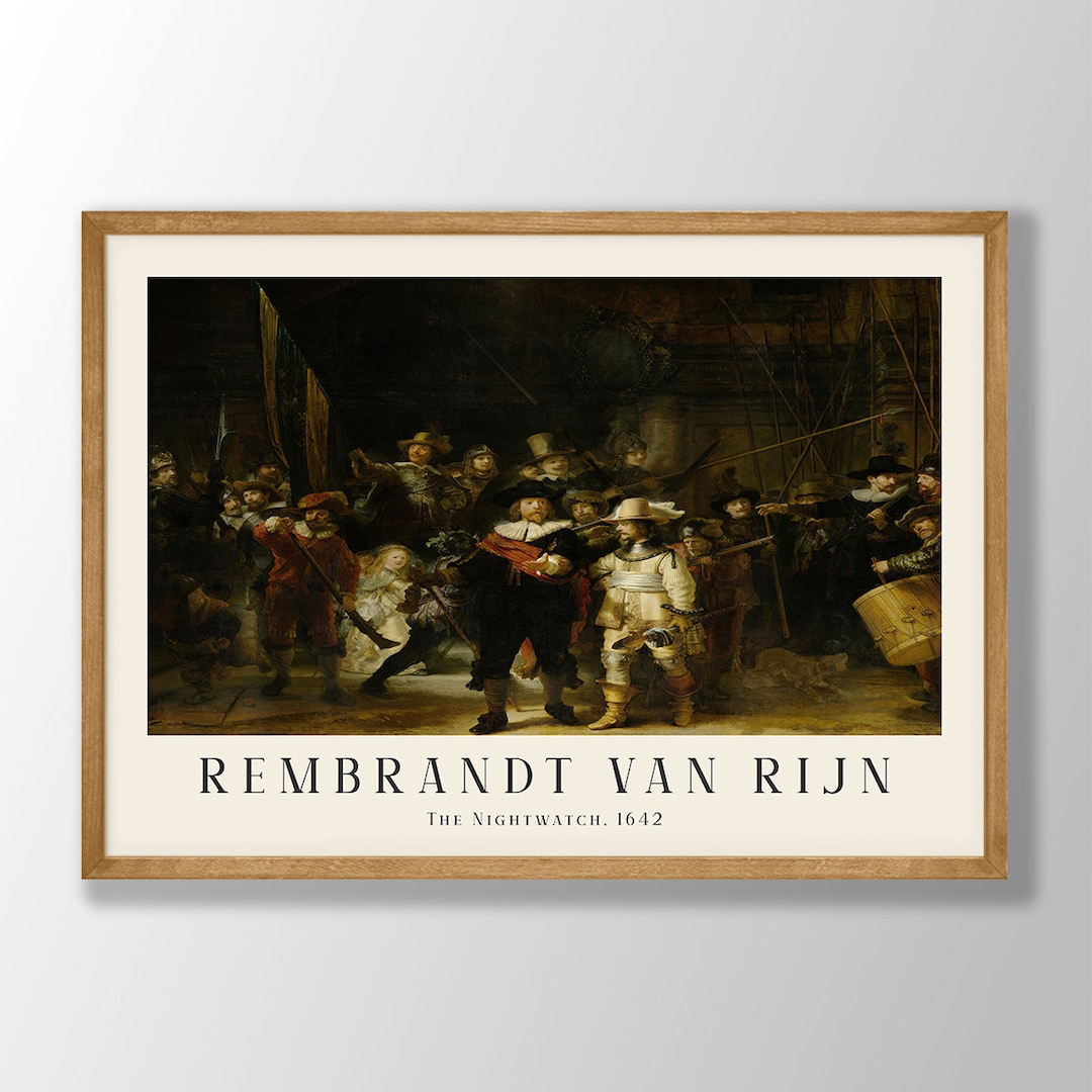 Rembrandt Wall Art Print | the Night Watch Print, Rembrandt Poster ...