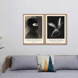 Odilon Redon Art Prints Set of 2 - Angel Print, Odilon Redon Poster ...