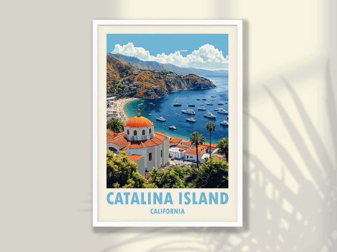 Catalina Island Travel Poster - California Coastal Print (framed Option ...