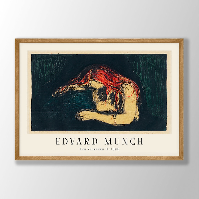 Edvard Munch Art Print the Vampire II 1895 Edvard Munch - Etsy