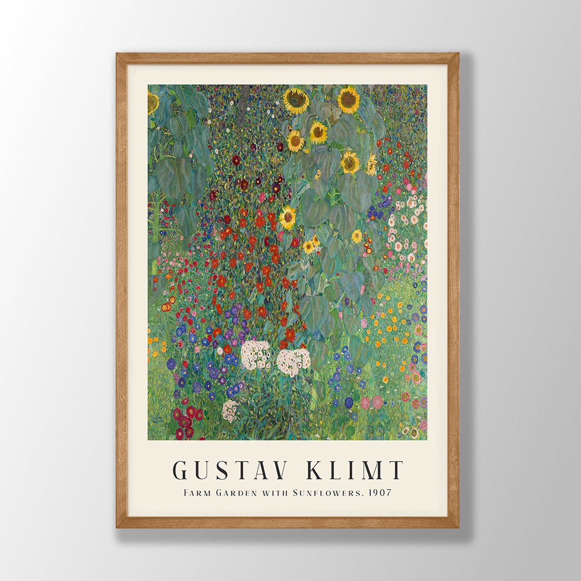 Gustav Klimt Art Print - Farm Garden With Sunflowers, Gustav Klimt Poster Gustav Klimt Art Print - Farm Garden With Sunflowers, Gustav Klimt Poster