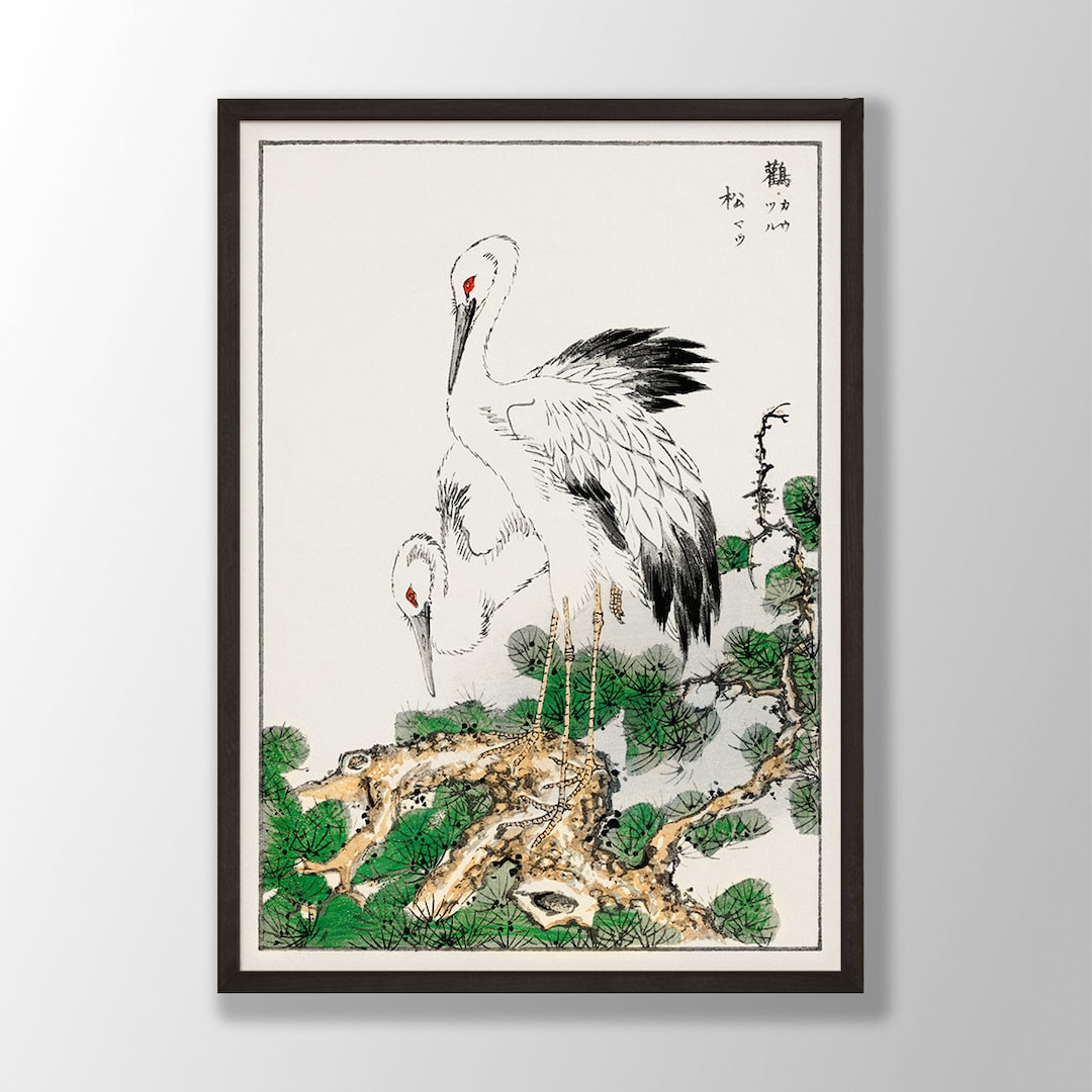 Japanese Stork Print Japanese Wall Art, Japanese Poster, Japanese ...