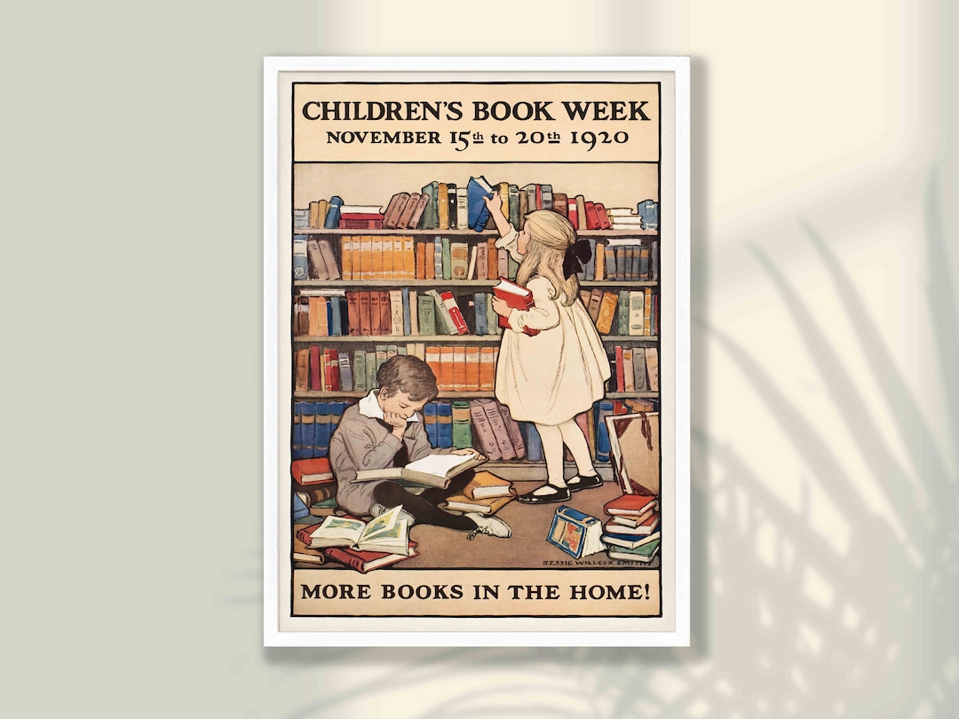 Book Week Poster - National Library Week, Vintage Advertising Poster ...