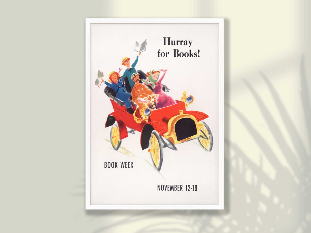 Book Week Poster - National Library Week, Vintage Advertising Poster ...