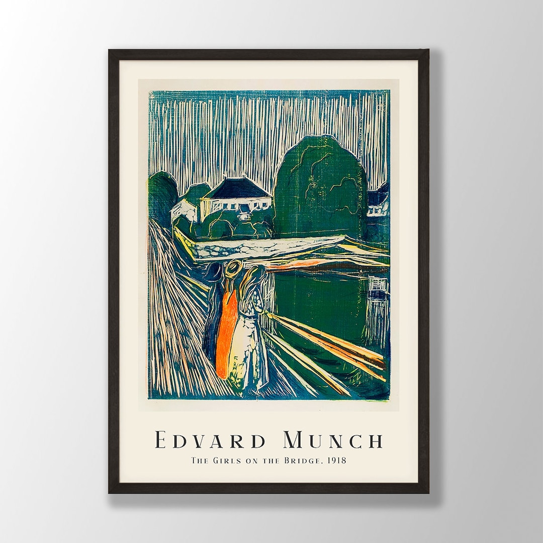 Edvard Munch Art Print - the Girls on the Bridge 1918, Edvard Munch ...