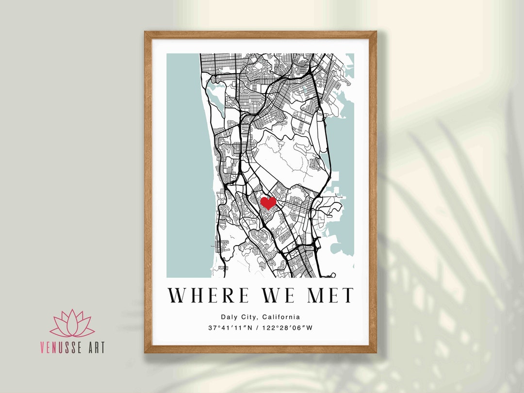 Personalised Where We Met Print - Anniversary Gift, Where It All Began ...