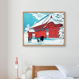 Japanese Art, Red Gate of Hongo by Hiroaki Takahashi, Japanese Wall ...