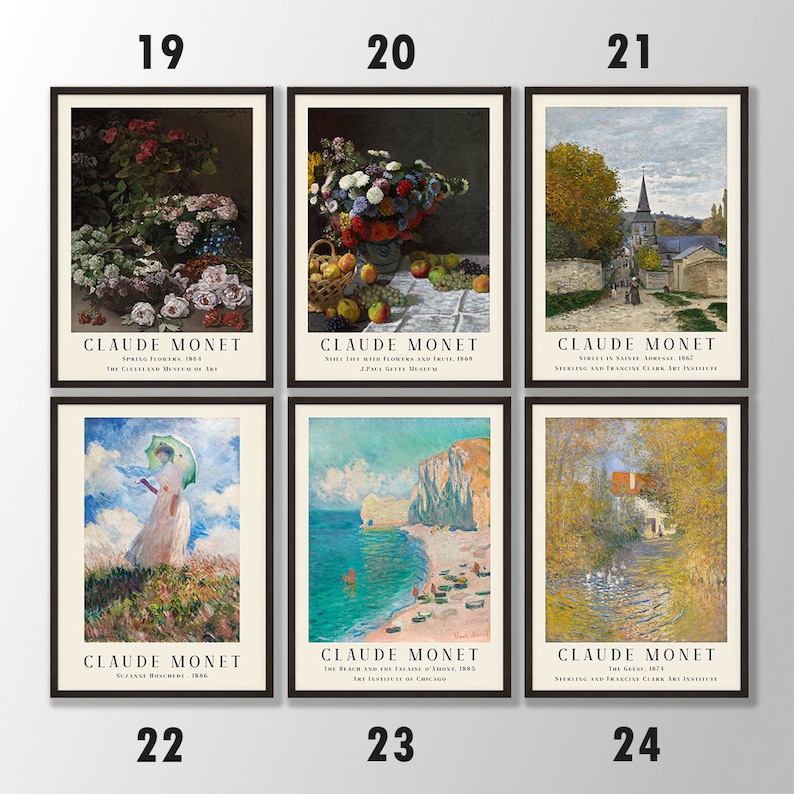 Claude Monet Prints Set Create Your Custom Set Monet Wall - Etsy