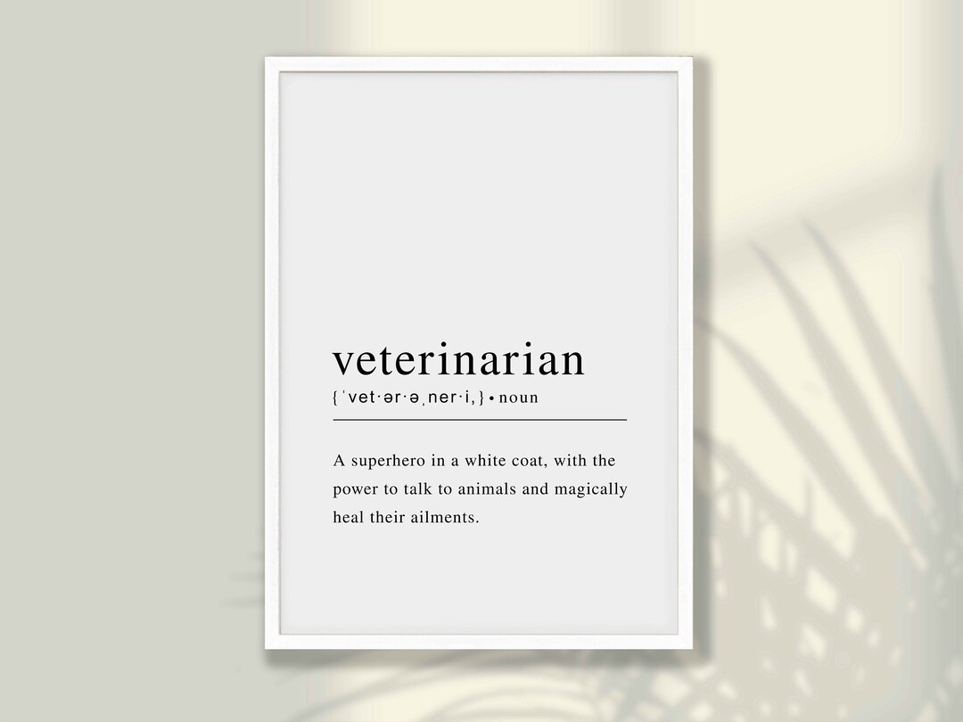 Veterinarian Definition Print - Funny Vet Clinic Wall Art - Etsy