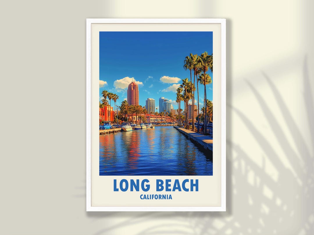 Long Beach Travel Poster - Long Beach Print, Travel Print, Travel Decor ...
