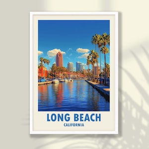 Long Beach Travel Poster - Long Beach Print, Travel Print, Travel Decor ...