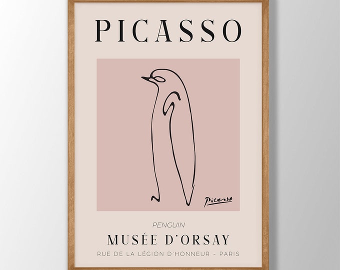 Pablo Picasso Penguin Sketch Line Drawing Art Print Esquisse Le ...