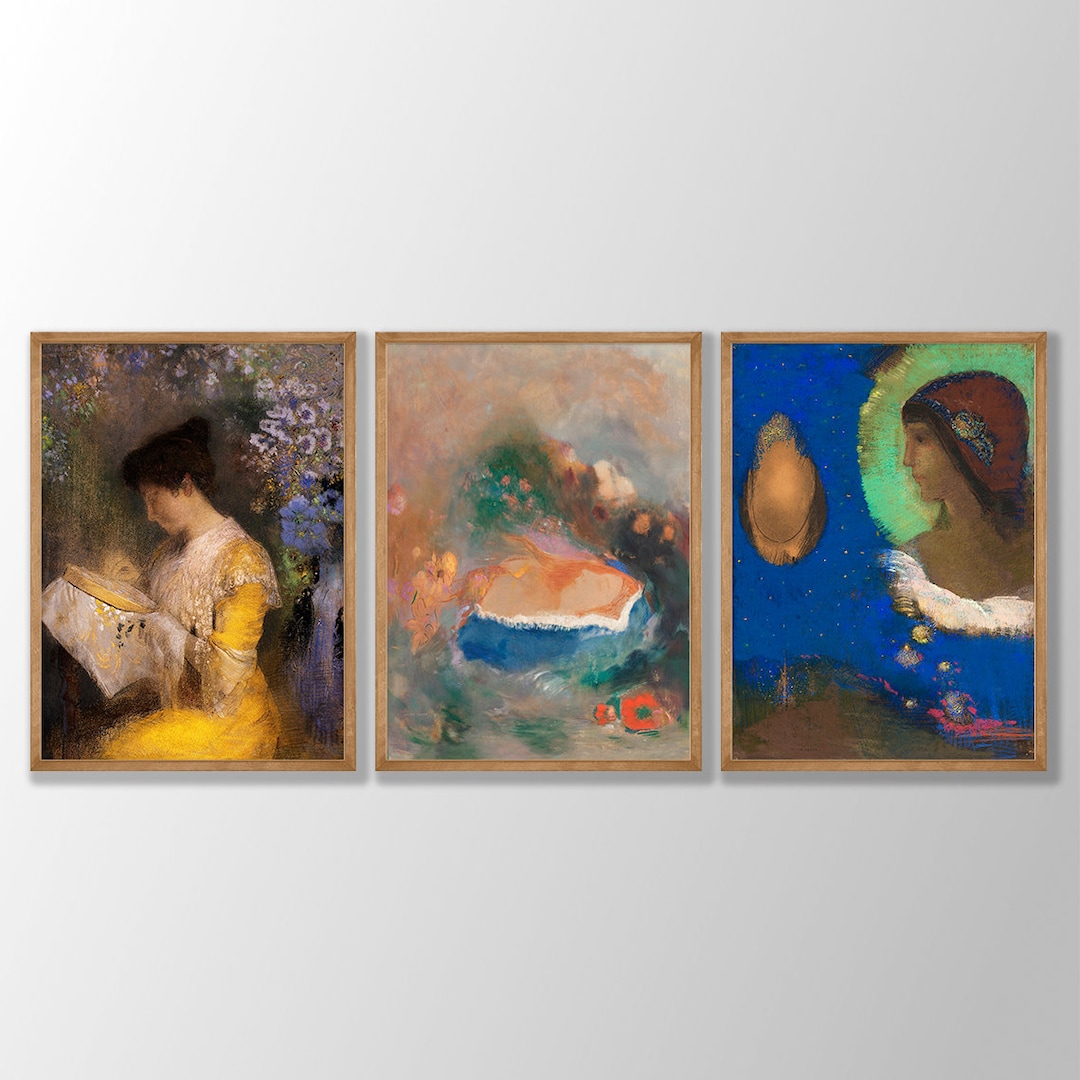 Odilon Redon Art Prints Set of 3 No2- Woman Portrait Print, Odilon ...