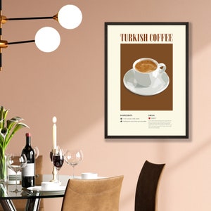Turkish Coffee Poster - Coffee Wall Decor, Cafe Wall Decor, Turkish ...
