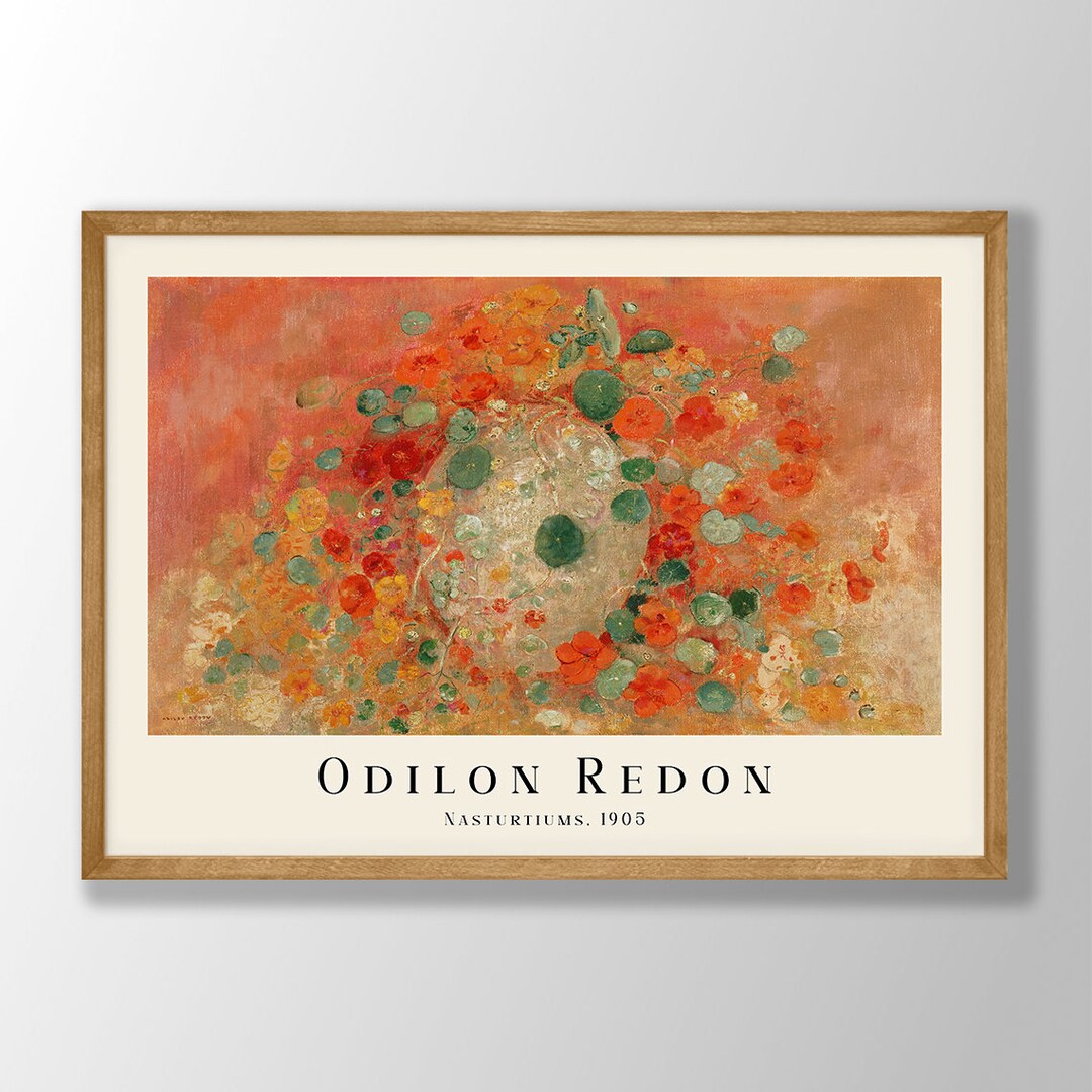 Odilon Redon Art Print - Nasturtiums, Odilon Redon Poster, Flower Print ...